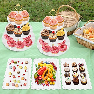 Coitak 5 Pieces Cupcake Stand Set, 2 Pieces 3 Tier Cupcake Stands with 3 Pieces Appetizer Trays, Dessert Tower Tray for Tea Party, Baby Shower and Wedding