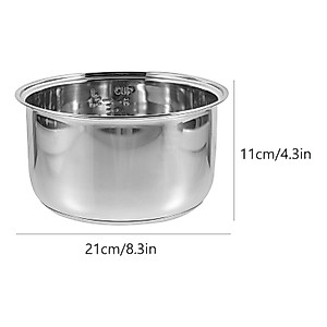 Hemoton Stainless Steel Cookware Household Rice Cooker Inner Pot Professional Rice Cooker Pot Electric Cooker Accessory Rice Cooker Stainless Steel Inner Pot