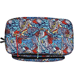 AZURAOKEY Knitting Bag Large Size, 600D Oxford Cloth Yarn Storage Bag Multifunctional Crochet Knitting Tote Bags for Thread Wool Yarn Crochet Hooks Needles Organizer