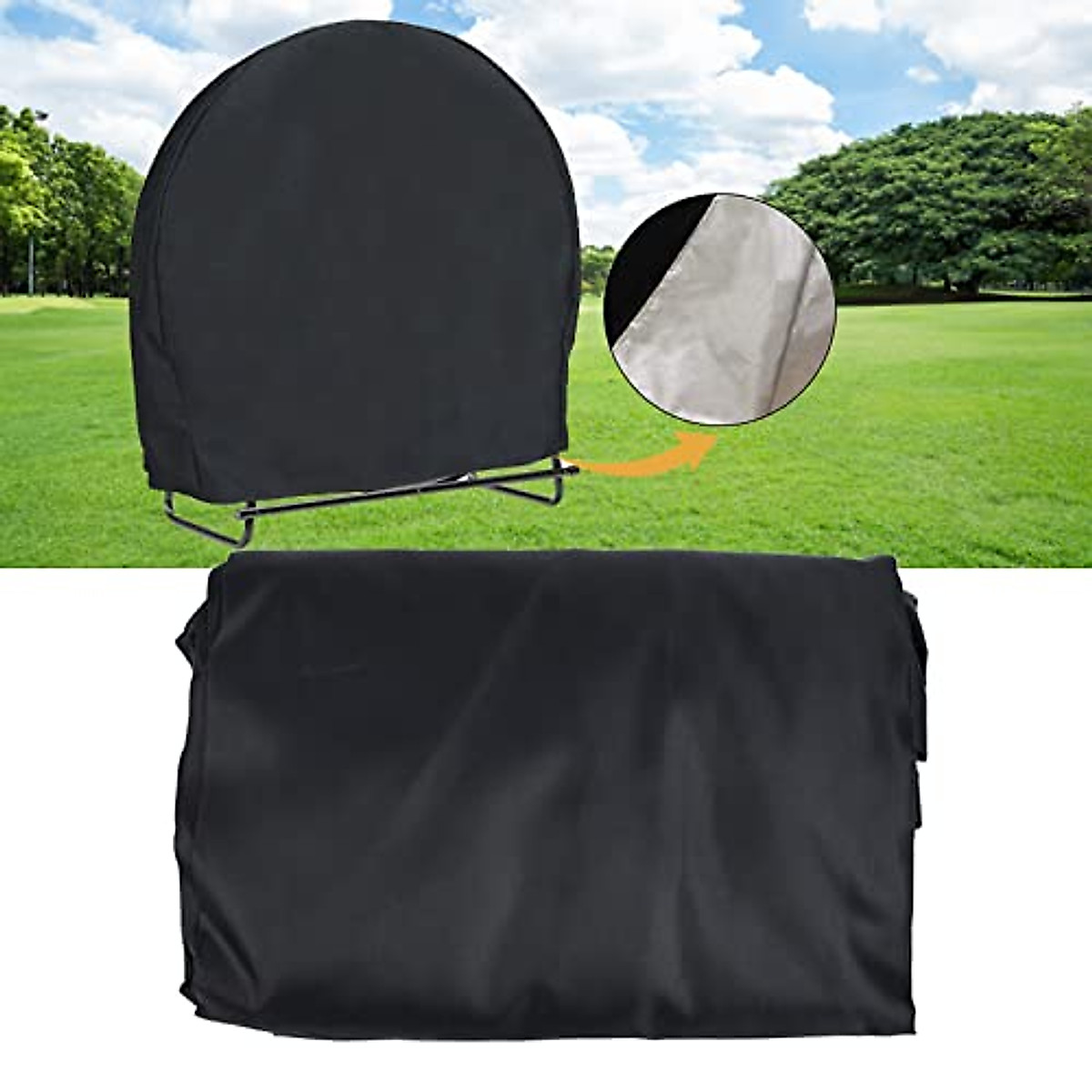 Garden kit Firewood Rack Cover Dustproof Waterproof Sun Protection Round Outdoor Log Rack Cover for Firewood Storage(黑色)