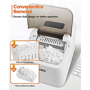 Smart Ice Maker Countertop, Compact Wi-Fi Ice Machine with App Control, 33 lbs per Day 9 Cubes in 6 Mins 2 Sizes Bullet Ice Makers Self-Cleaning Ideal for Home Kitchen Camping RV