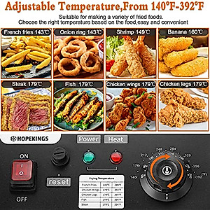 Wesoky 20.7 Qt Commercial Electric Deep Fryer with 2 Baskets, 2x6L Large Dual Tank Electric Deep Fryer Countertop for French Fries Turkey Restaurant Home Fast Oil Fryer with Temperature Control