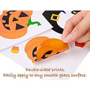 625PCS Halloween Decorations Window Clings - Hallowmas Ghost Spider Bat Pumpkin Monster Peeking Decals Party Supplies Decor