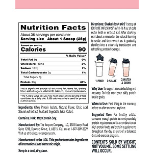Isopure Protein Powder, Clear Whey Isolate Protein, Post Workout Recovery Drink Mix, Gluten Free with Zero Added Sugar, Infusions- Tropical Punch, 36 Servings