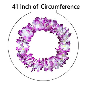 12 Pcs Thicken 41 Inch Purple Hawaiian Leis for Graduation Party, Dance Party, Photo Prop in Outdoors (12 Pcs)