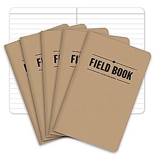 ELAN Publishing ELAN-FN-003A Field Notebook, 3.5" x 5.5", Lined Memo Book, Kraft