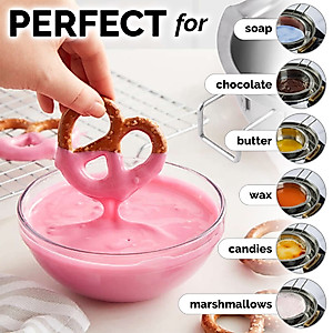 Zulay Double Boiler Chocolate Melting Pot - 18/8 Stainless Steel Heat Resistant Double Boiler Pot for Candle Making, Chocolate, Candy, Butter, Soap, Wax - 440ML Large Double Boiler Candy Melting Pot