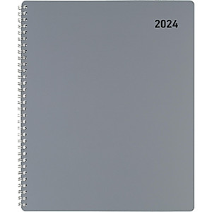 2024 Office Depot® Brand Weekly/Monthly Appointment Book, 8-1/2" x 11", Silver, January to December 2024, OD710530