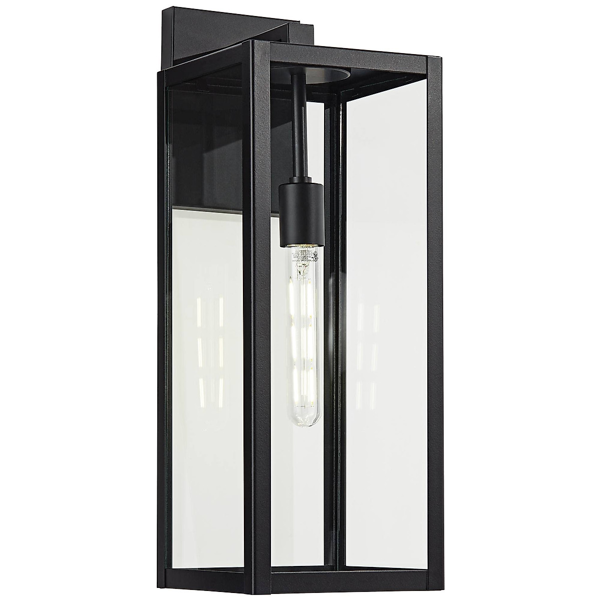 John Timberland Titan Modern Industrial Outdoor Wall Light Fixture Mystic Black Metal 20" Clear Glass Damp Rated for Exterior House Porch Patio Outside Deck Garage Yard Front Door Garden Home