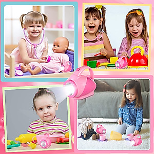 Nosiny 2 Pieces Kids Flashlights for Toddlers Pink Girls Plastic Flashlights with Easy Grip Handle Toddlers Camping Essentials for Kids Boys Girls Gifts