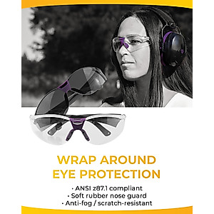 TRADESMART Purple Shooting Ear & Eye Protection with Hard Carrying Case