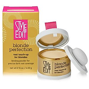 Root Touch Up Powder by Style Edit | Temporary Hair Color for Light Blonde, Dark Roots, Highlights, and Grays | Mineral Infused Concealer for Thinning Hair and Hairline | 0.14 oz.