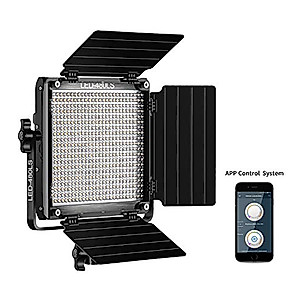 GVM Led Bi-Color Video Lights with APP Function, Variable CCT 2300K-6800K and 10%-100% Brightness with Digital Display for Video Studio Shooting, CRI97+ TLCI97 Led Light Panel +Barndoor