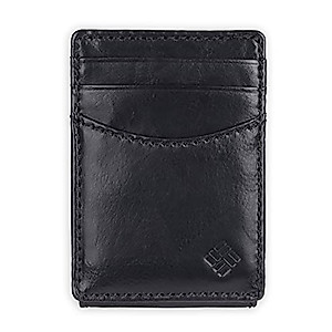 Columbia Men's Leather Front Pocket Wallet Card Holder for Travel