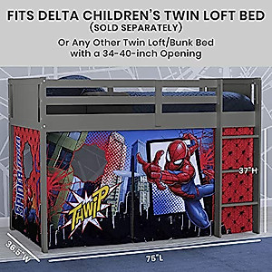 Spider-Man Loft Bed Tent - Curtain Set for Low Twin Loft Bed (Bed Sold Separately) by Delta Children