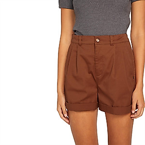 Volcom Women's Frochickie Trouser Short, Dark Clay, 32
