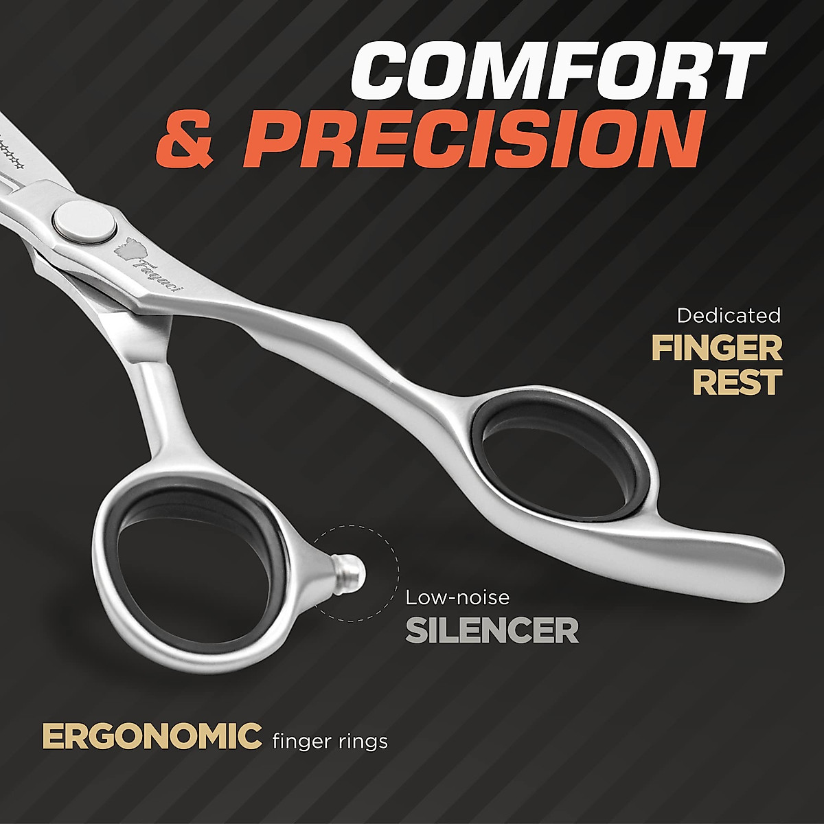Professional Hair Scissors 6 Inch with Extremely Sharp Blades, VG10 Super Steel Hair Cutting Scissors, 3D Convex Edge, Super Durable, Smooth Motion & Fine Cut, Barber Scissors with Elegant Case…