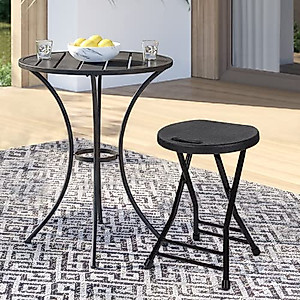 Magshion Foldable Stool with Handle Indoor Outdoor 6 Pack Backless Folding Stool Sturdy 230lbs Capacity, 18 Inch Black