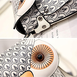 Cross-body handbags Girl's Classic Cartoon owl shoulder PU Leather Mini Casual Bag (white)