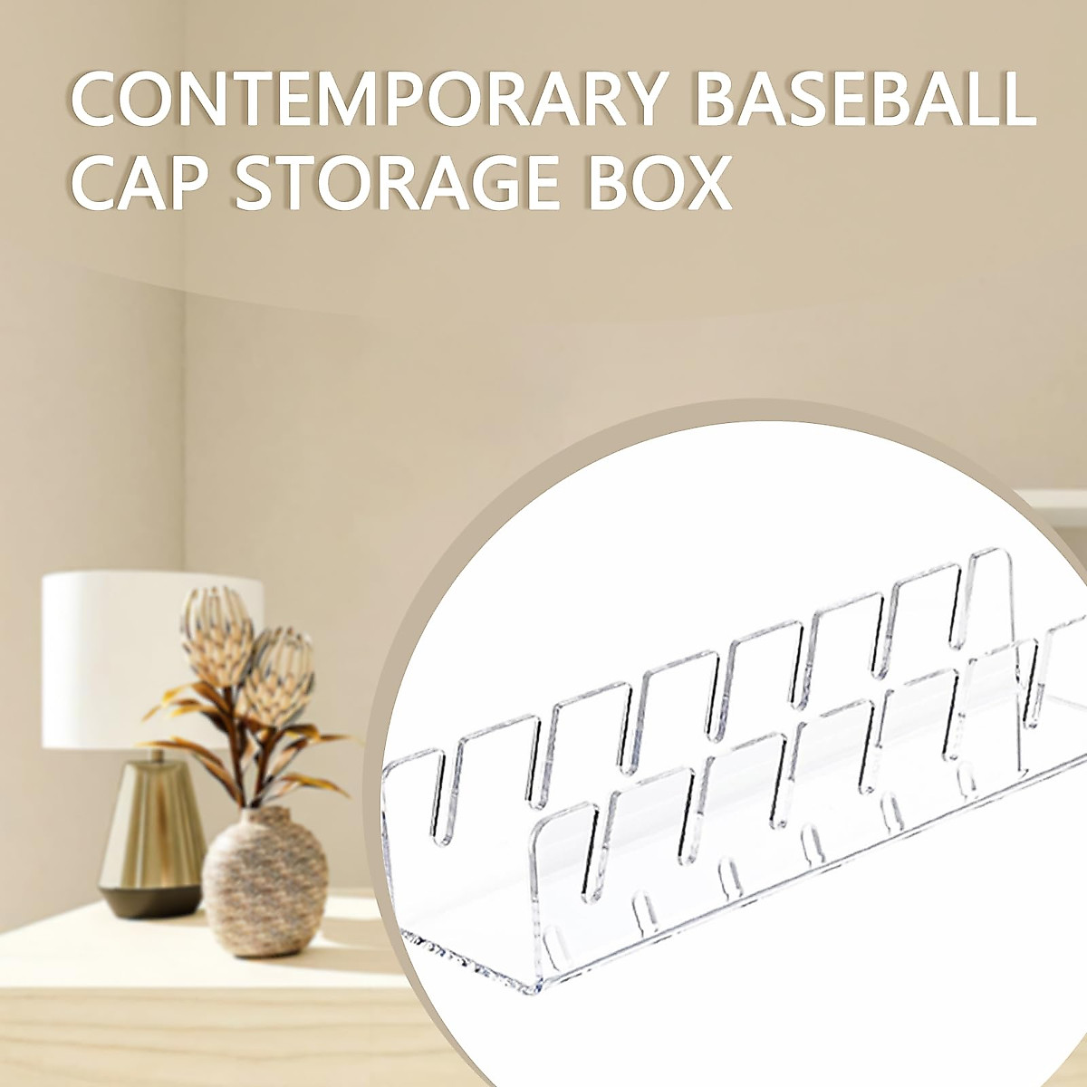 JIAOJIAO Hat Stand for Baseball Caps, 2 Pcs No Install Acrylic Hat Organizer for 14 Baseball Caps, Hat Racks for Baseball Caps Display and Organizer for Bedroom, Closet, Dresser, Office