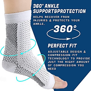 Soothe Socks for Neuropathy Pain, Outdoor Sports Ankle Compression Foot Cover, Soothe socks for Neuropathy, Soothe socks for Foot, Ankle Brace Compression Support (White, Small/Medium)