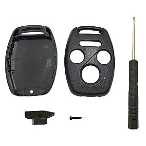 3+1 Buttons Replacement Key Fob Cover Case Fits for 2004-2015 Honda Accord Pilot Civic Hybrid EX 2003-2012 CR-V 2009-2015 HRV Odyssey Ridgeline Element Keyless Entry Key Fob Shell (Pack 2)