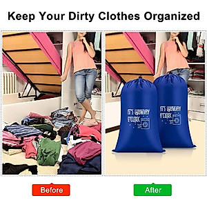 It's Laundry O'clock | XL Laundry Bag | 28" x 40" |Black (Blue)