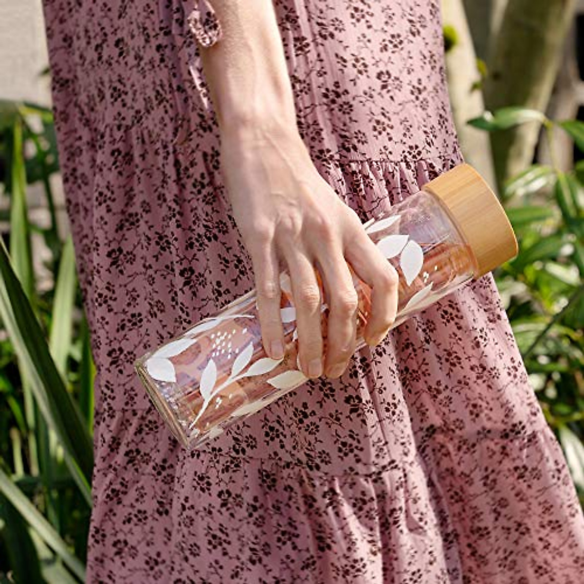 Pinky Up Blair Insulated Travel Infuser Mug - Double-Walled Glass, Stainless Steel, Travel Tea Bottle Flask - Loose Leaf Tea Infuser, 16 Oz, Casablanca Gold