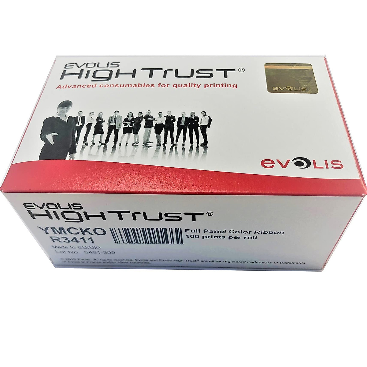 R3411 YMCKO Color Ribbon For Evolis Tattoo Card Printer 100 Prints