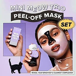 I DEW CARE Peel Off Face Mask Set - Mini Meow Trio | Travel Size, Spa day, Gift Set, Hydrating, Illuminating, Exfoliating