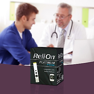 ReliOn Platinum Blood Glucose Test Strips, 50 Ct Bundle with Exclusive Look After Your Diabetes - Better Idea Guide (2 Items)