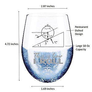 Valentines Day Gifts for Physics Fan, This is How I Roll Physics Teacher Etched Wine Glass
