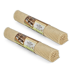 SteadMax Shelf Liner, 15 inches x 6 feet Total, Non-Slip Ultra-Grip Mats for Kitchen or Bathroom Shelves, Cabinets, Pantry, Tool Box, Non-Adhesive Drawer Liner, Durable, Strong, Ivory (2 Pack)