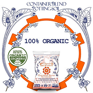 Organic Mechanics Container Blend Potting Soil, 16 Quarts – with Compost, Aged Pine Bark, Coir, Rice Hulls, and Worm Castings for Growing Annuals & Outdoor Containers - Peat-Free & Eco-Friendly