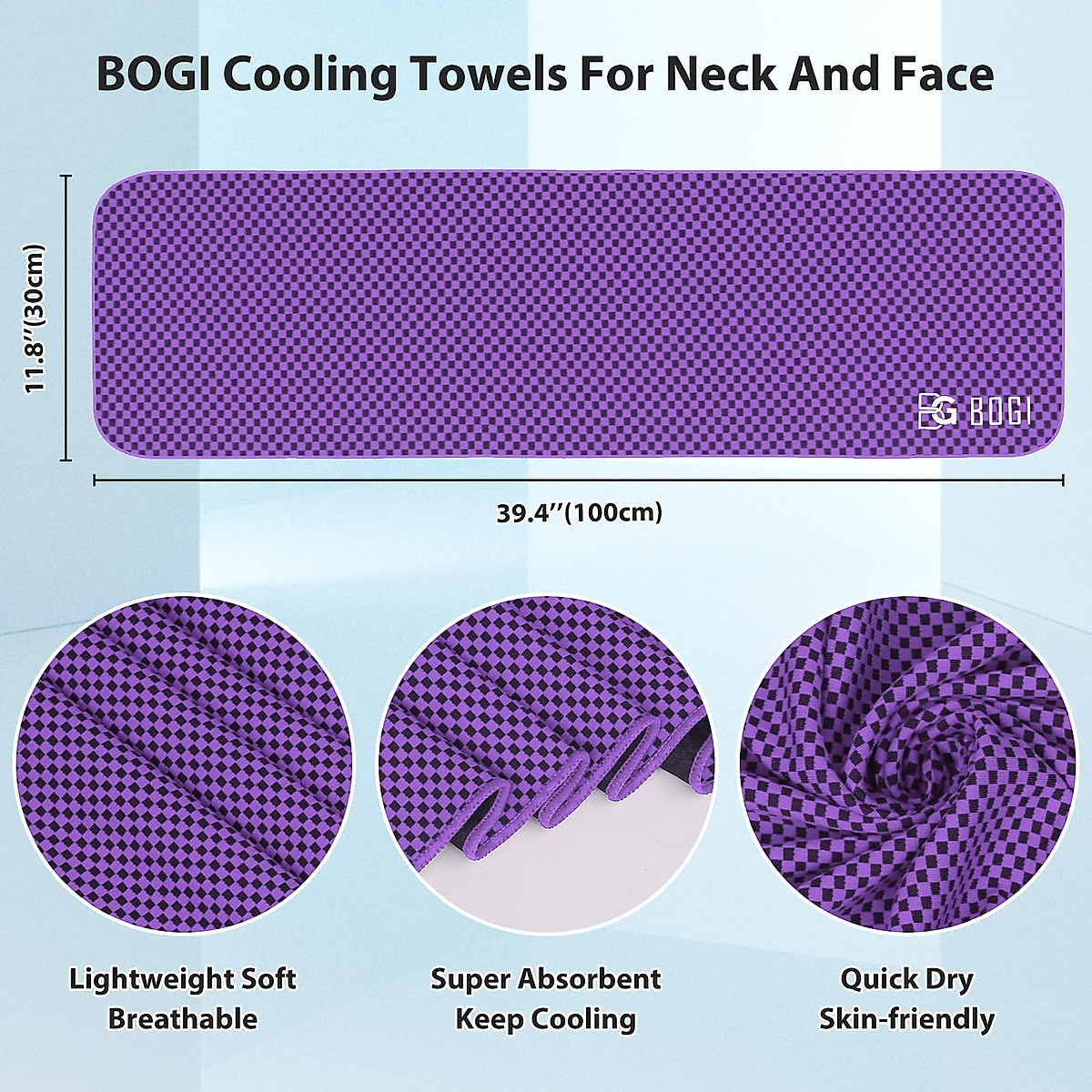 BOGI Cooling Towel, Cooling Towels for Neck and Face-40"x12"