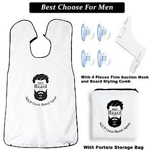 NGUP Beard bib for Man Shaving Tool Hair Clippings Beard Trimming Bib Non-Stick Beard Apron Hair Catcher Cloth Father's Day gift for Dad Boyfreind Husband