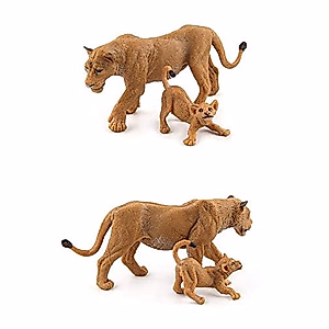 Warmtree Simulated Wild Animals Model Realistic Plastic Animal Action Figure for Collection (Lions Family)
