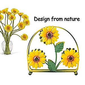 Napkin Holder For Table Sunflower Farmhouse Napkin Holder Cocktail Napkin Holder Black Rustic Napkin Holder For Kitchen