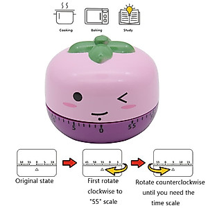 Hoshen Kitchen Food Cooking Mechanical Timer, Time Reminder, Manual Timer, Fruit and Vegetable Shape，Tomato