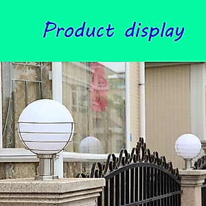 Bwldma Outdoor Waterproof Ball E27 Post Lamp Modern Simple Round Spherical Column Headlights Stainless Steel Home Garden Bulb Landscape Pillar Light (Size : 20 30cm) (Size : 40cm)