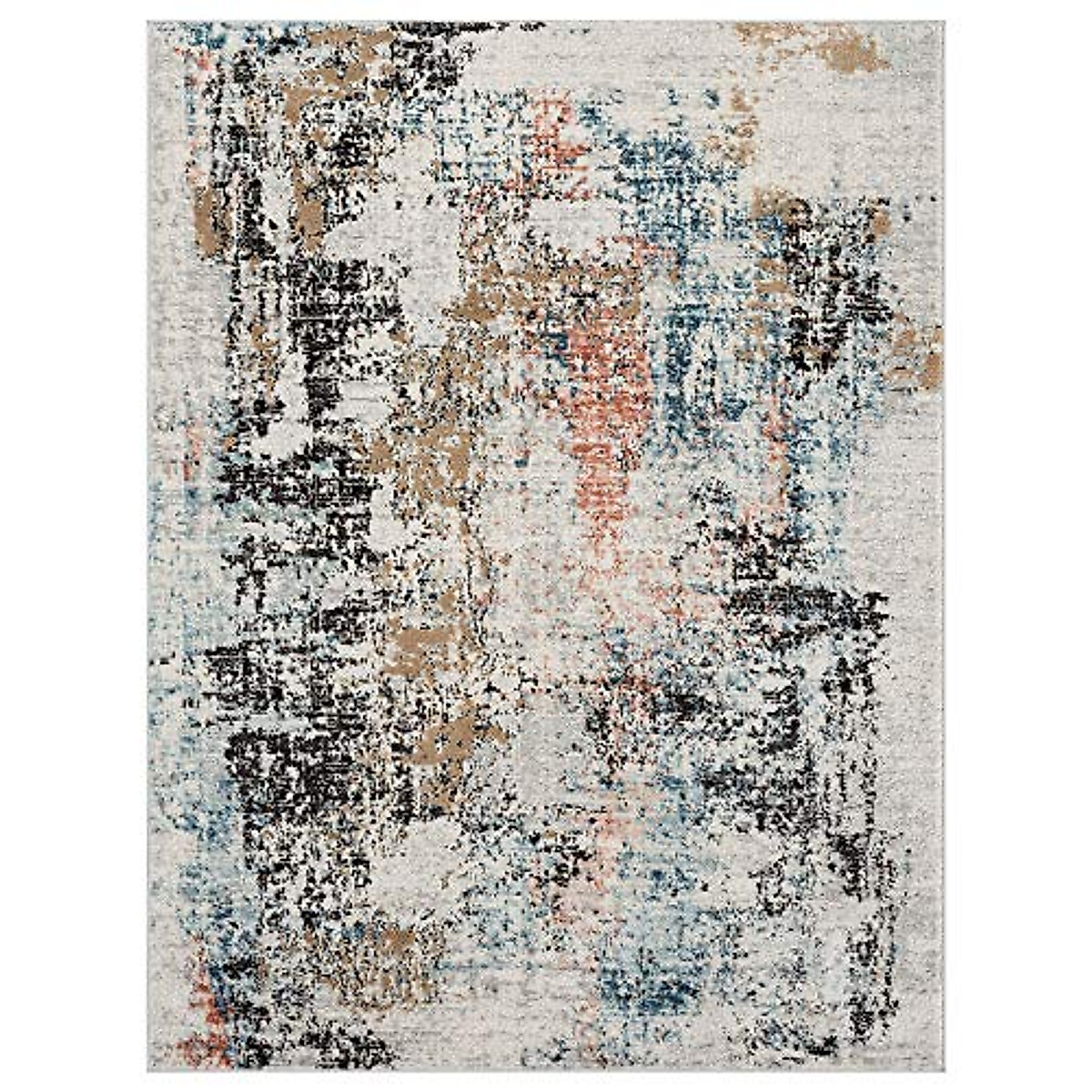 Home Dynamix The Spruce Summer Rain Modern Abstract Area Rug, Gray/Blue/Rust, 7'10"x10'2" Rectangle