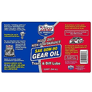Lucas Oil 10043 SAE 80W-90 Heavy Duty Gear Oil - 1 Quart
