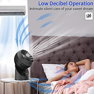 Jiffi Large Whole Room Air Circulator Fan, 360° Swing, Silent Setting, 3 Speeds, Suitable for Personal Floor Office and Whole Room Use.