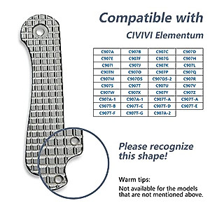 CIVIVI Elementum 6AL4V Titanium Handle Scales Compatible with Elementum C907 Pocket Knife C18062AD-2