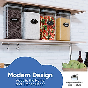 Airtight Extra Large Food Storage Containers - Set of 4, All Same Size - Kitchen & Pantry Organization - Cereal, Spaghetti, Noodles, Pasta, Flour and Sugar Containers - Plastic Canisters with Lids