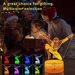 YOOEI Night Light for Kids Cool Gifts 3D Illusion Lamp with 16 Colors Changes with Remote Control Kids Bedside Lamp Toys for 3 4 5 6 7 8 Year Old Boys Christmas Birthday Gifts
