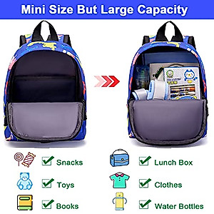 Accmor Toddler Harness Backpack Leash, Baby Dinosaur Backpacks with Anti Lost Wrist Link, Cute Mini Child Harnesses Leashes for Walking, Keep Kids Close Back Pack Rope Tether Rein for Boys Girls(Blue)