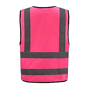 AYKRM 12 colour High visibility viz vest hi vis viz reflective safety vests for men (XS-8XL) (X-Large, Pink)