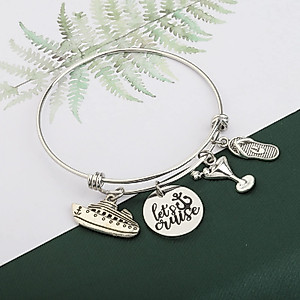 KEYCHIN Cruise Vacation Bracelet Alaskan Cruise Gifts Let's cruise Jewelry Bestie Trip(Cruise Br-S)