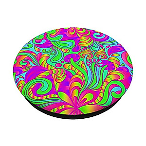 Retro Groovy Trippy Hippie 70s Aesthetic Mushroom Funky Cool PopSockets Swappable PopGrip